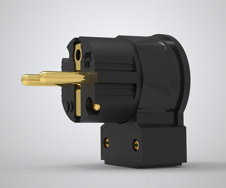 Viborg LE505G - right-angle schuko connector gold-plated \ schuko (EU ...